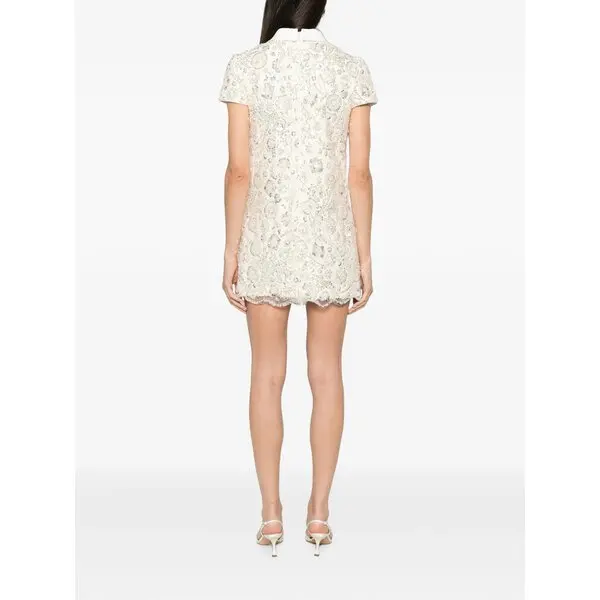 SELF-PORTRAIT Sequin Embellished Short Sleeve Dress