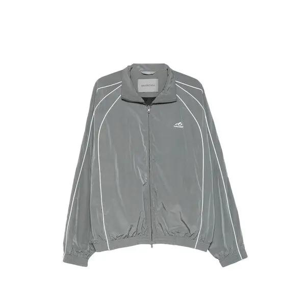 Balenciaga Grey Cotton And Polyamide Zip-up Jacket - Gray