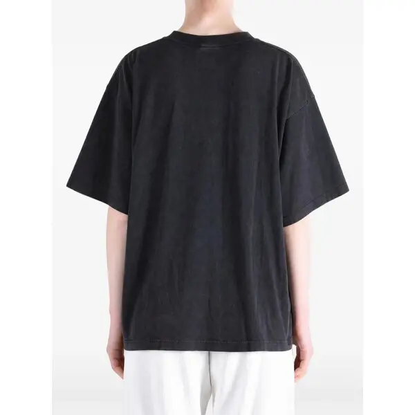 Balenciaga Washed Effect Graphic Print Cotton T-shirt