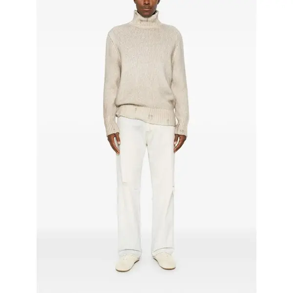 Avant Toi Knitwear Fine Knit Distressed Turtleneck Sweater