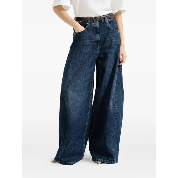 Brunello Cucinelli Wide-leg Denim Jeans - Blue