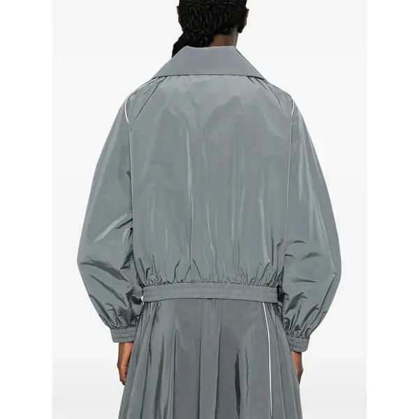 Balenciaga Grey Oversized Zip-up Jacket With Piping Detail - Gray