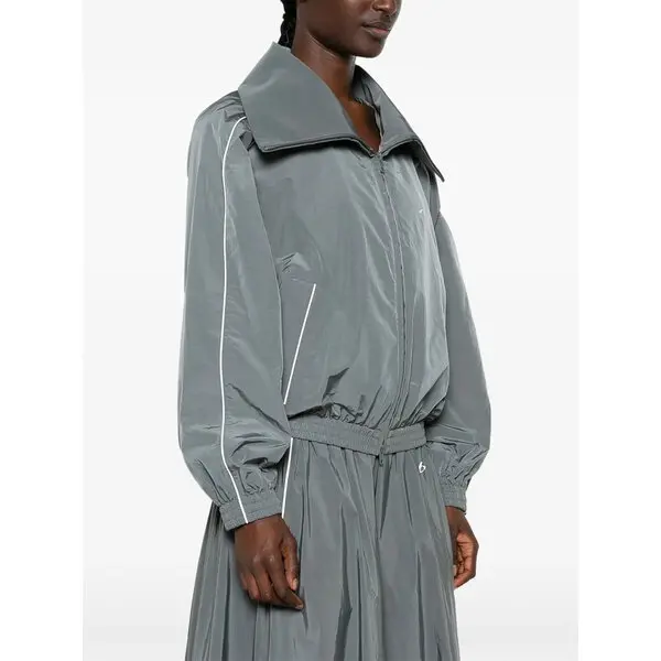 Balenciaga Grey Oversized Zip-up Jacket With Piping Detail - Gray