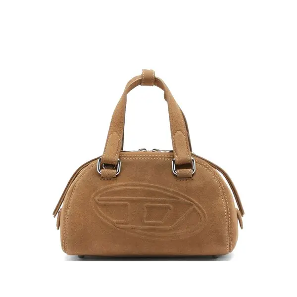 DIESEL® Leather Mini Tote Bag With Silver-tone Hardware - Brown