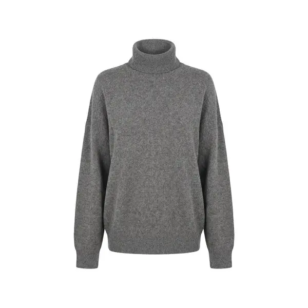 Brunello Cucinelli Grey Cashmere Roll Neck Jumper - Gray