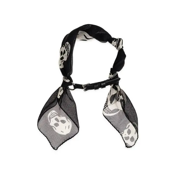 Alexander McQueen Skull Print Leather Bracelet
