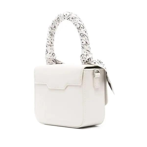 Amiri Calf Leather Mini Bag With Scarf Detail - White