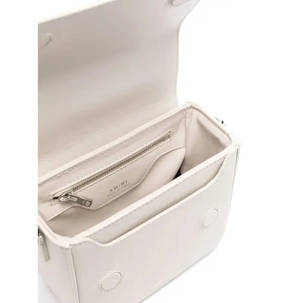 Amiri Calf Leather Mini Bag With Scarf Detail - White