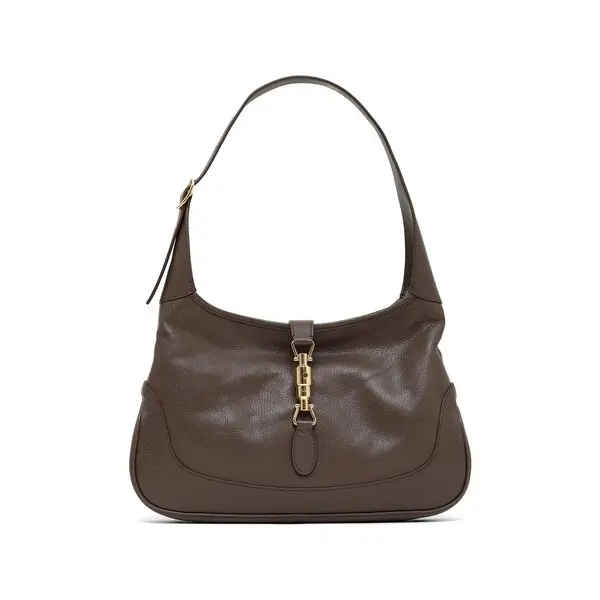 Gucci Leather Shoulder Bag With Gold-tone Hardware - Brown