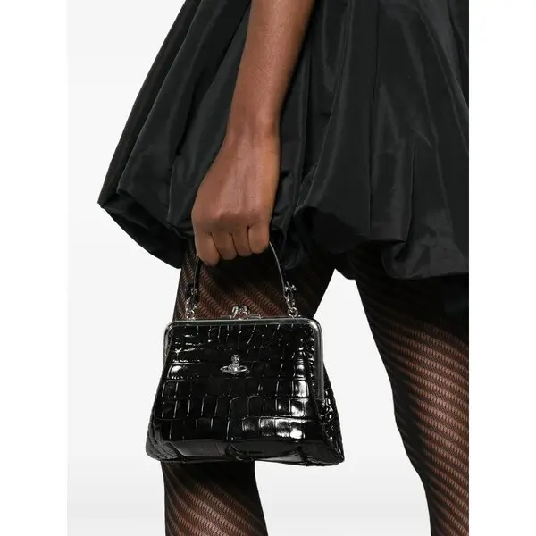 VIVIENNE WESTWOOD Mini Croc-effect Leather Kiss-lock Bag