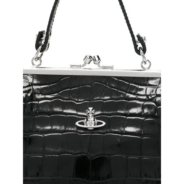 VIVIENNE WESTWOOD Mini Croc-effect Leather Kiss-lock Bag