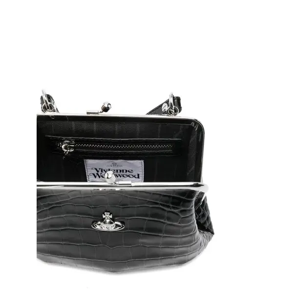 VIVIENNE WESTWOOD Mini Croc-effect Leather Kiss-lock Bag