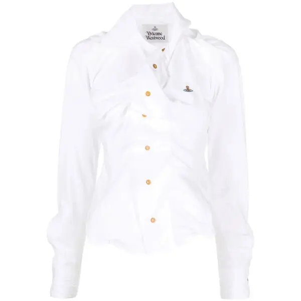 VIVIENNE WESTWOOD Cotton Draped Shirt - White