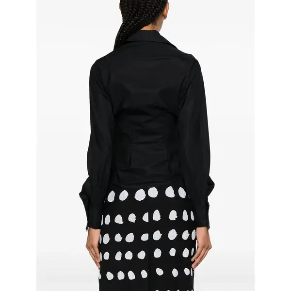 VIVIENNE WESTWOOD Cotton Ruched Bodice Asymmetric Design Shirt - Black