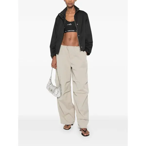 Balenciaga Cropped Logo Racerback Sports Bra