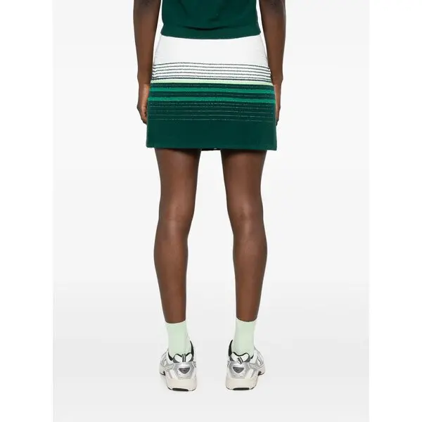 Casablanca Striped Terry Cloth Asymmetric Wrap Skirt