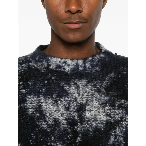 Avant Toi Tie-dye Bouclé Crew Neck Sweater
