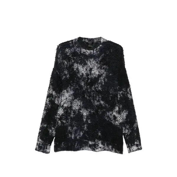 Avant Toi Tie-dye Bouclé Crew Neck Sweater - Blue