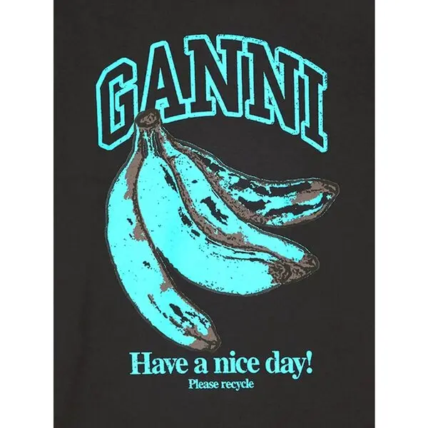 GANNI Graphic Print T-shirt - Gray
