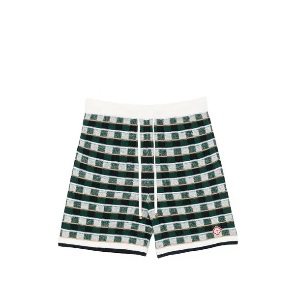Casablanca Multicolour Checkered Running Shorts - Green