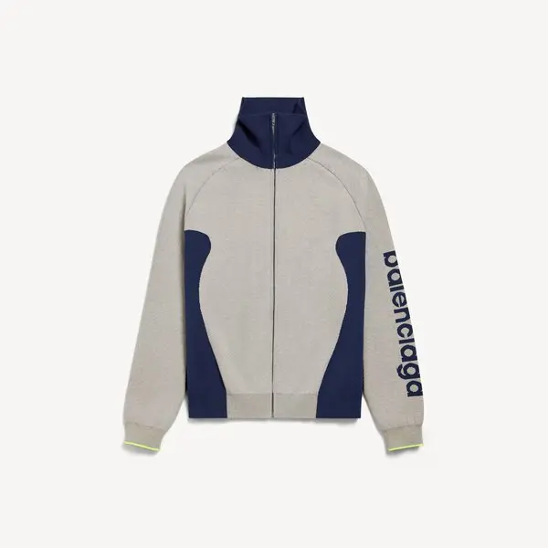 Balenciaga Knitted Zip-up Cardigan - Grey