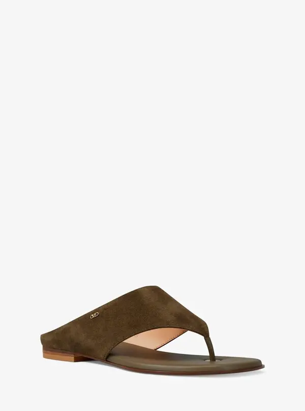 Michael Kors Alster Suede Thong Sandal - Green