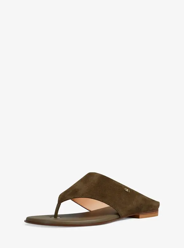 Michael Kors Alster Suede Thong Sandal - Green