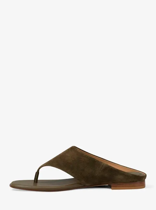 Michael Kors Alster Suede Thong Sandal - Green