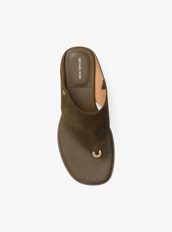Michael Kors Alster Suede Thong Sandal - Green