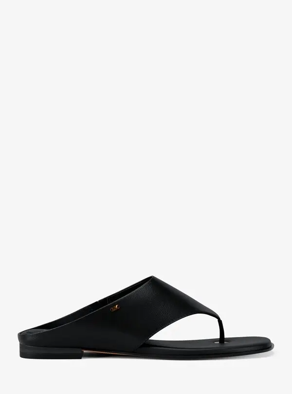 Michael Kors Alster Leather Thong Sandals - Black