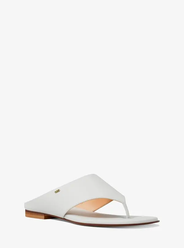 Michael Kors Alster Leather Thong Sandals - Natural