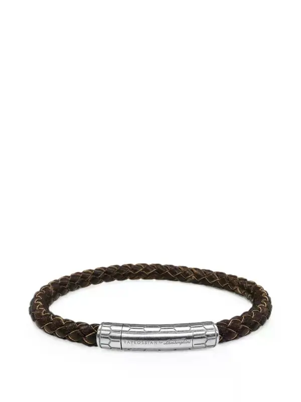 Tateossian Lamborghini Braided Leather Bracelet - Brown