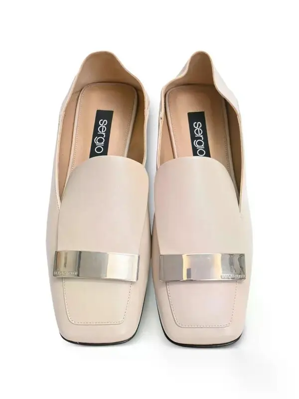 SERGIO ROSSI Sr1 Metal Plate Loafers