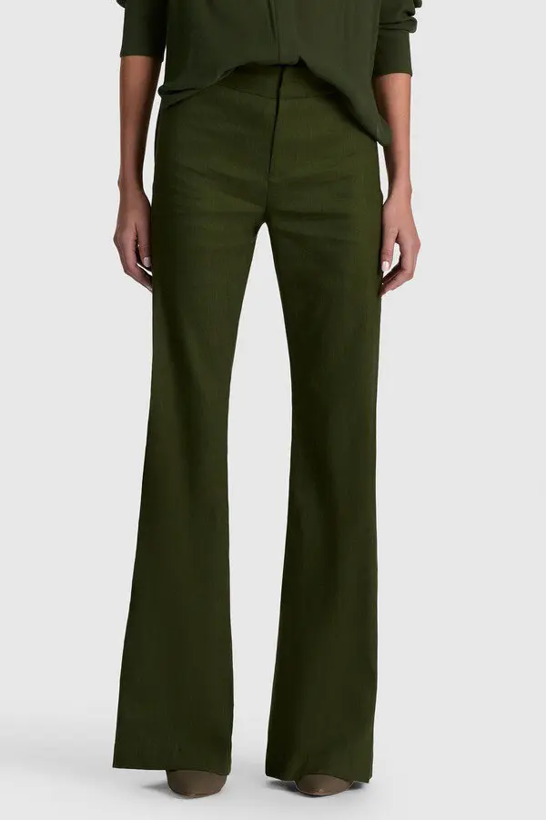 Alice + Olivia Andrew Linen Pant - Green
