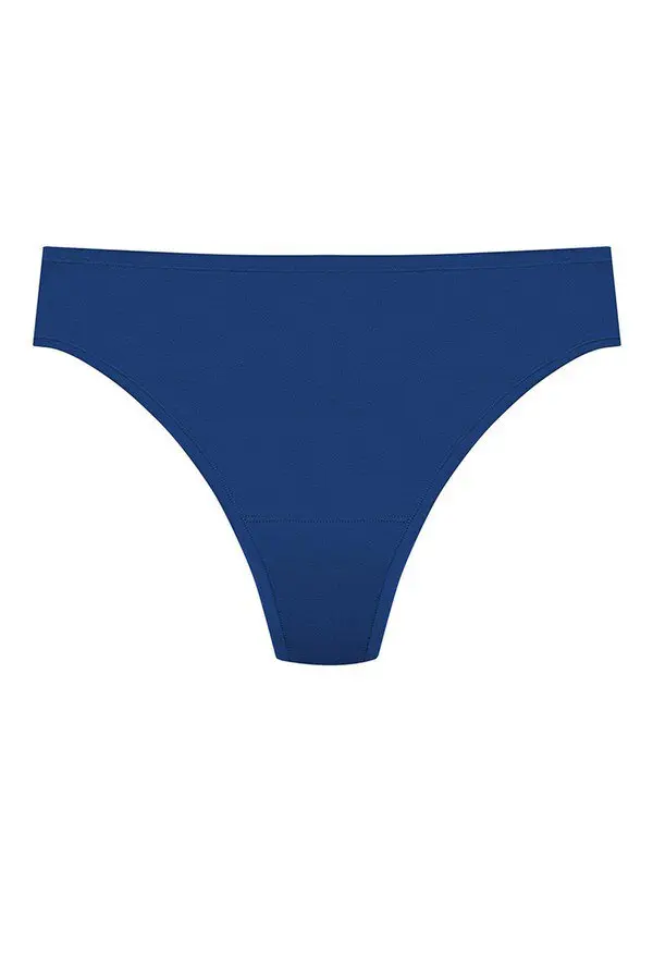 Natori Bliss Bare Cotton Thong - Blue