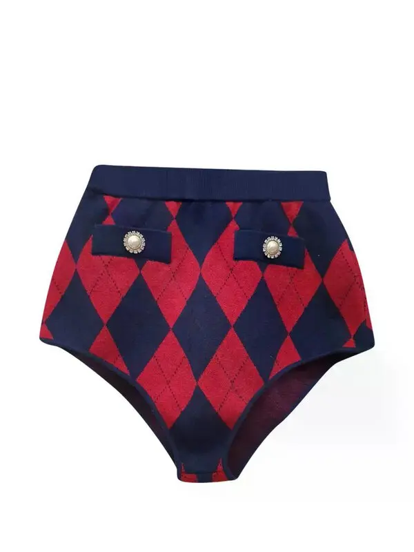 Alessandra Rich Argyle Knit Shorts