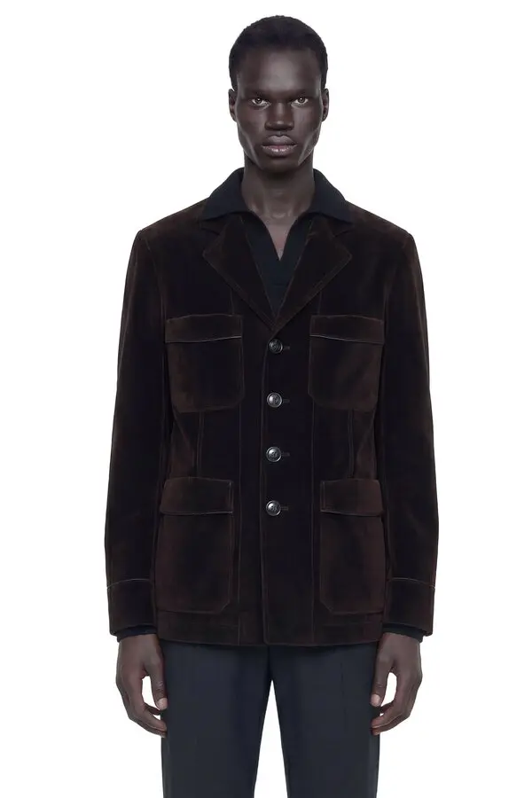 TOM FORD Washed Flocked Tricotine Jacket