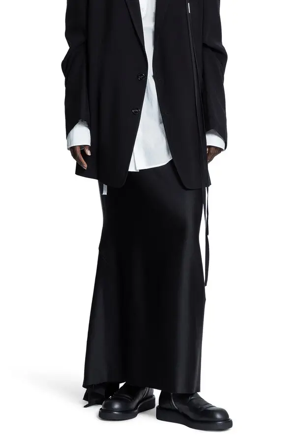 ANN DEMEULEMEESTER Cady Satin Bias Skirt - Black
