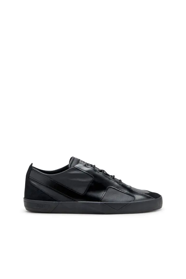 DIESEL® S-slante-d Sneakers In Suede And Leather With D Logo - Black