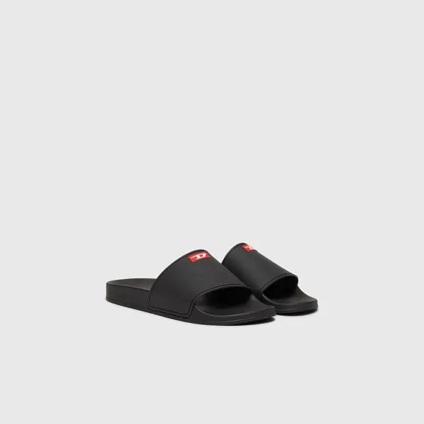 DIESEL® Rubber Pool Slides With D Logo - Black