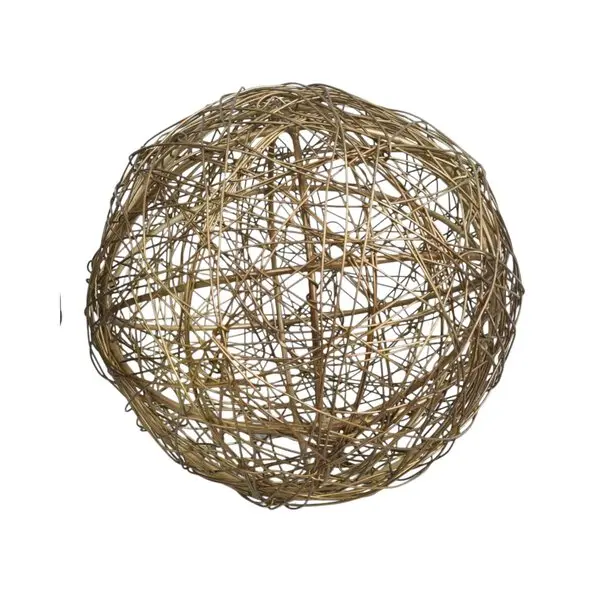 LILA RASA Antique Decorative Wire Ball Large Set Of 2 - Gold