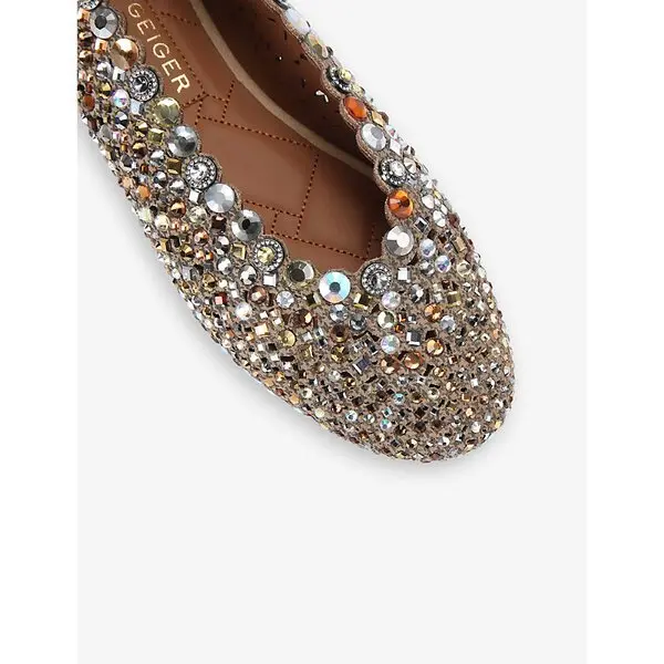Kurt Geiger Jewel Suede Ballet Flats