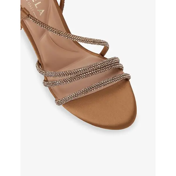 Carvela Paparazza Embellished Faux-leather Block Heel Sandals
