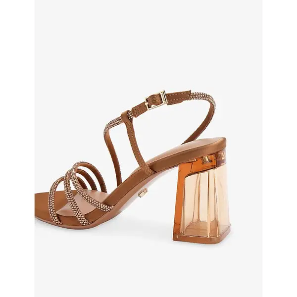 Carvela Paparazza Embellished Faux-leather Block Heel Sandals