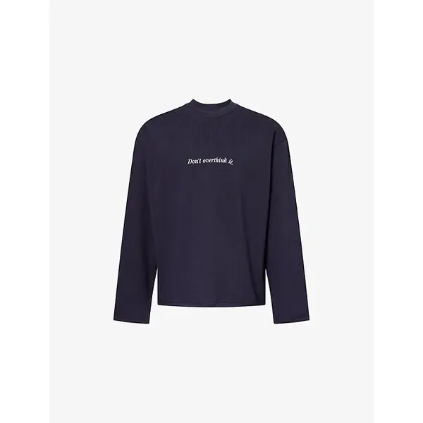 HONOR THE GIFT Don't Overthink It Logo-embroidered Cotton Sweatshirt