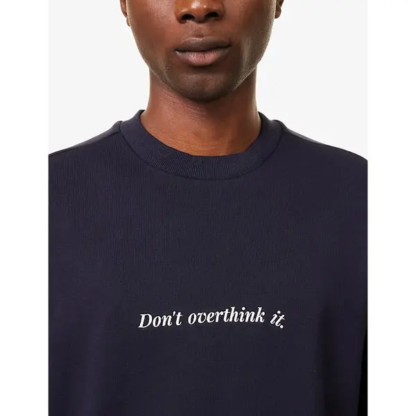HONOR THE GIFT Don't Overthink It Logo-embroidered Cotton Sweatshirt