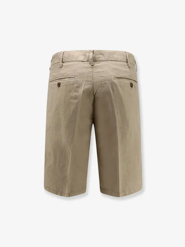 NUGNES 1920 Modern Fit Linen And Cotton Bermuda Shorts