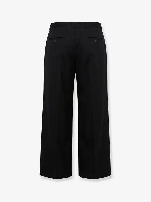 TOTEME Single Pleat Wide Leg Cotton Trousers