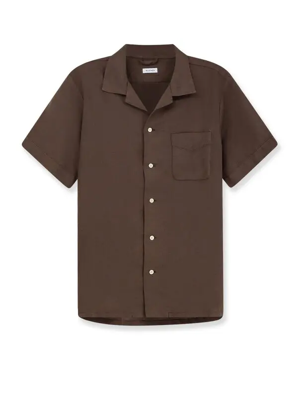 NUGNES 1920 Linen And Cotton Shirt - Brown