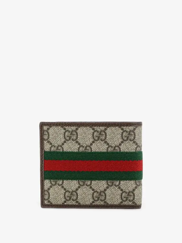 Gucci Coated Canvas Wallet With Gg Motif